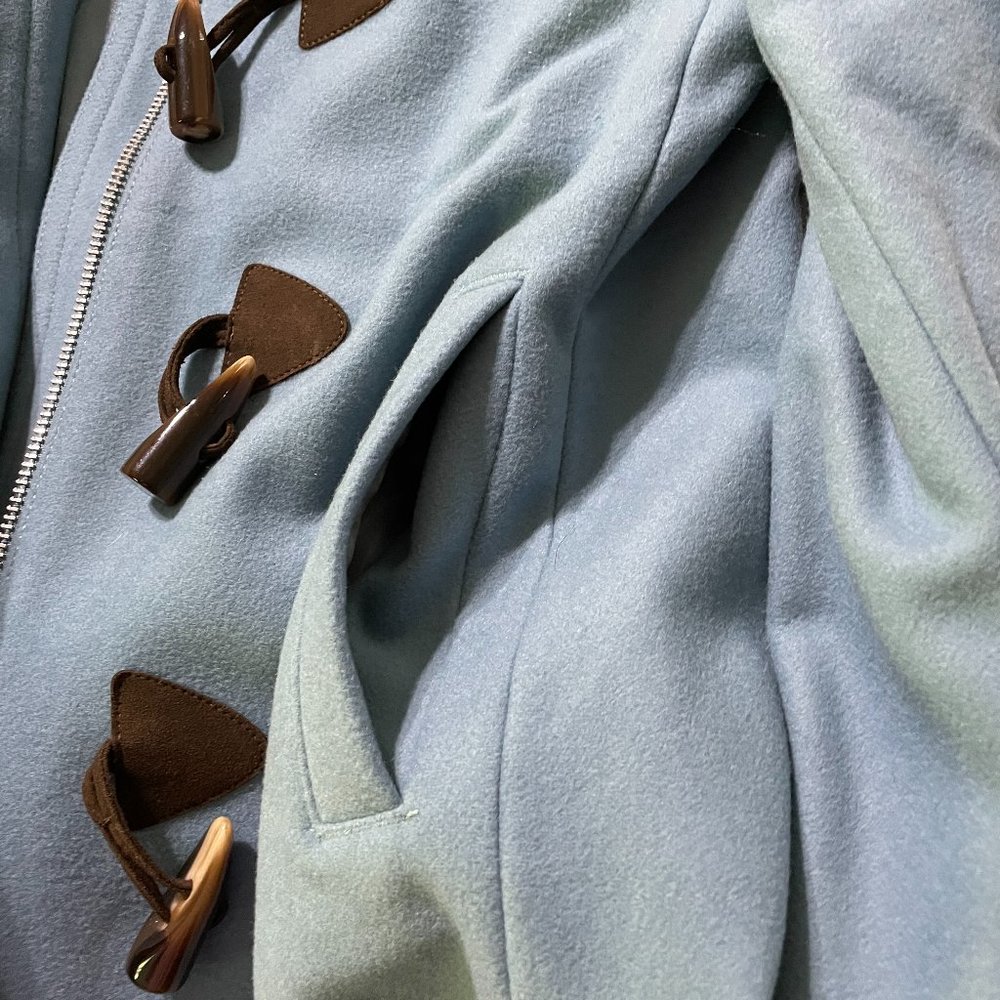 Robins Egg Blue Gap Wool Duffel Coat Looks New S - Gem